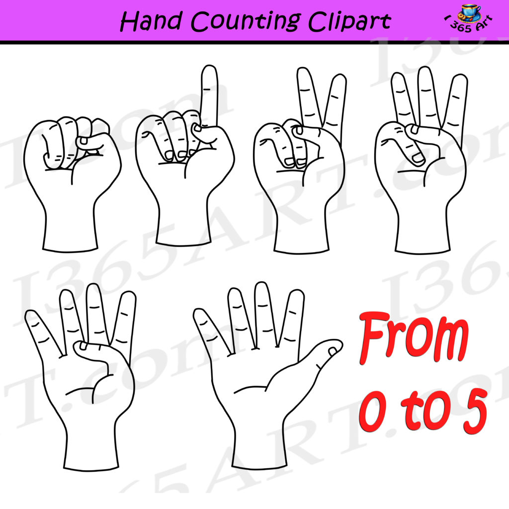 Hand Counting Clipart Set Finger Counting for Commercial-Use - Clipart ...