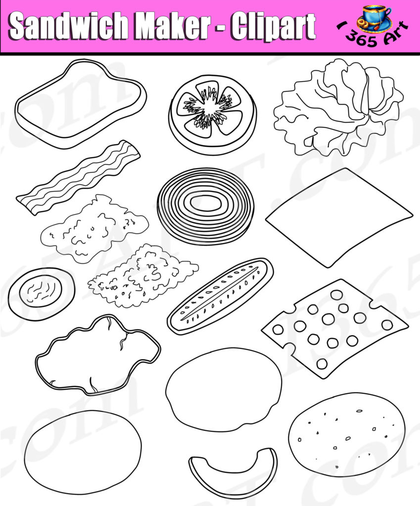 Build Sandwich Clipart Set - Sandwich Maker Clip art