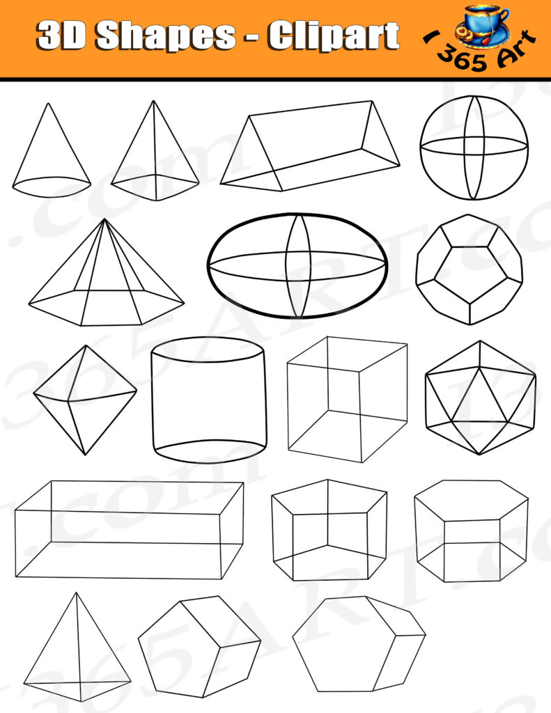 Shapes Clipart, Isometric 3D Shapes Digital Graphics - Clipart 4 School