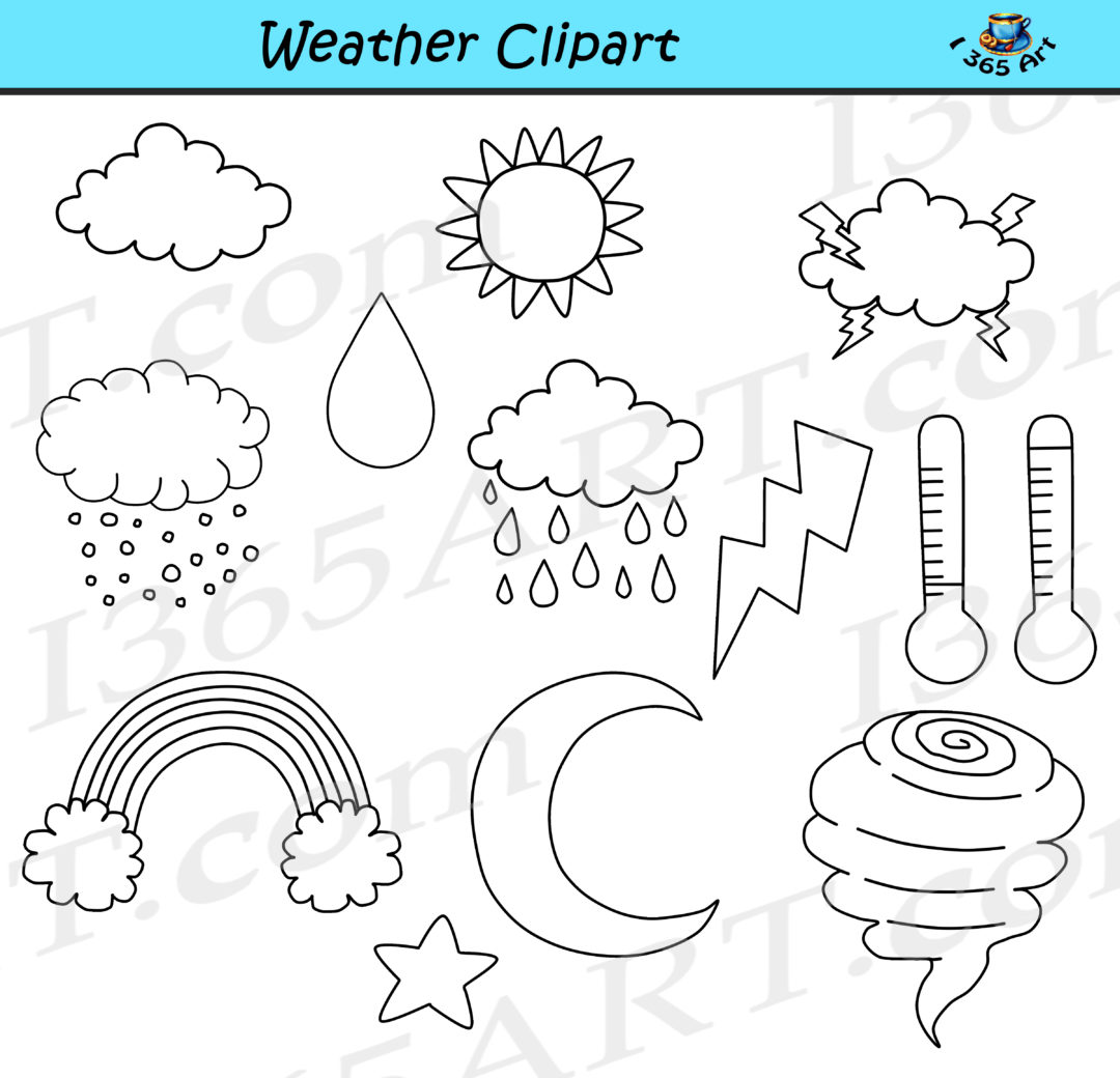 Weather Clipart Bundle Set - Commercial-Use Clipart for School