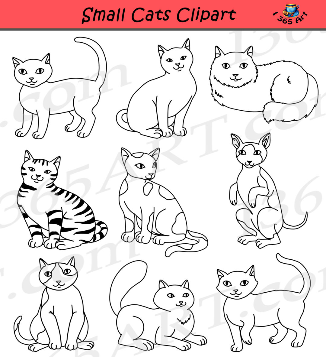 Small Cats Clipart – Feline Clipart Graphics - Clipart 4 School