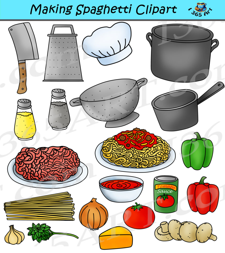 Making Spaghetti Clipart Kids Kitchen Cooking Graphics - Clipart 4 School