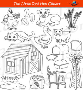 The Little Red Hen Clipart Set Children's Story Clip Art - School Clipart