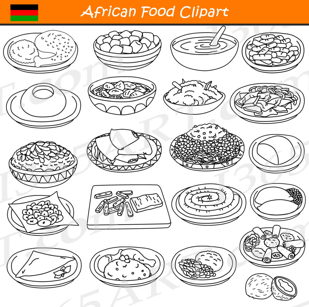 African Food Clipart Commercial - International Food - School Clipart