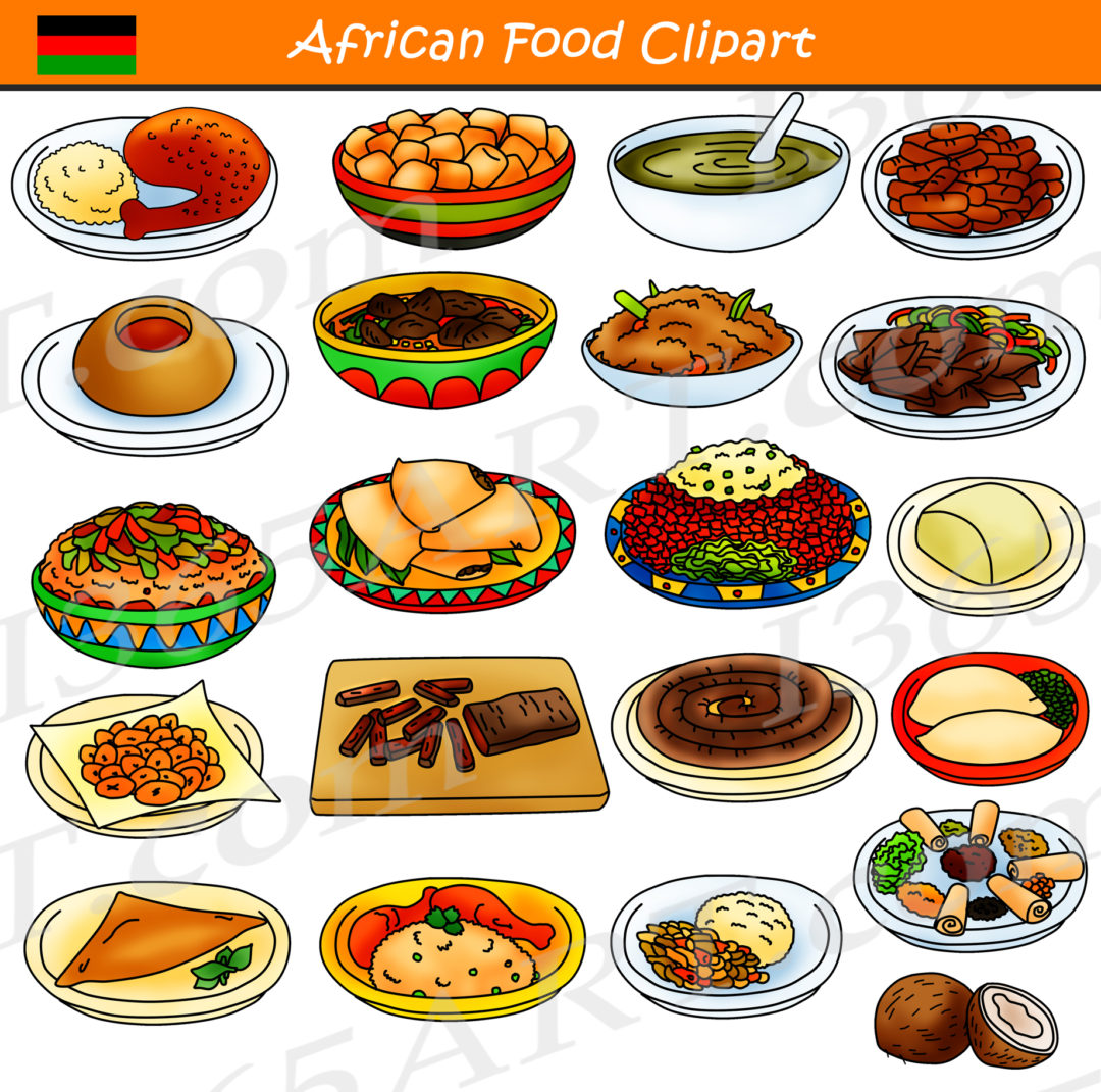 African Food Clipart Commercial - International Food - School Clipart