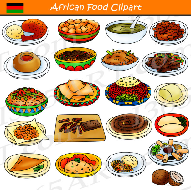 African Food Clipart Commercial - International Food - School Clipart