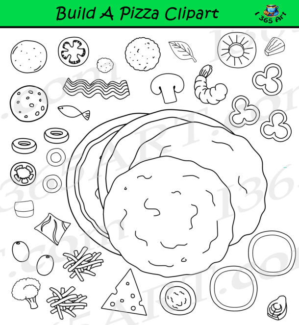 Build Pizza Clipart Set - School Clipart by Clipart 4 School