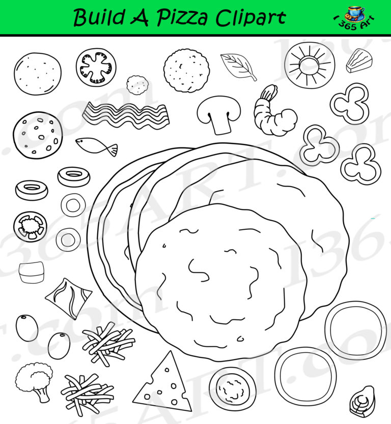 Build Pizza Clipart Set - School Clipart by Clipart 4 School
