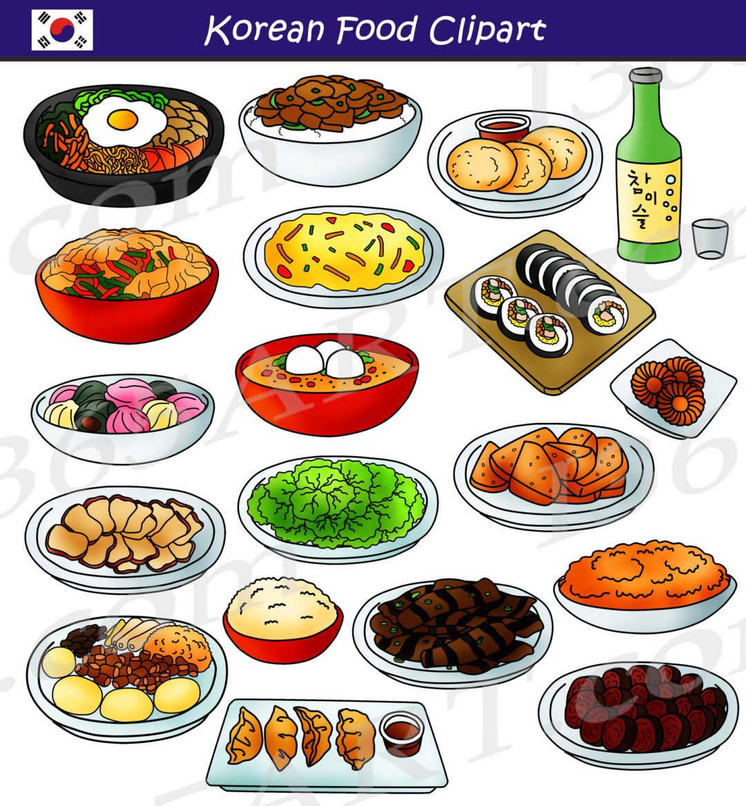 Korean Food Clipart Set - International Food Clip Art