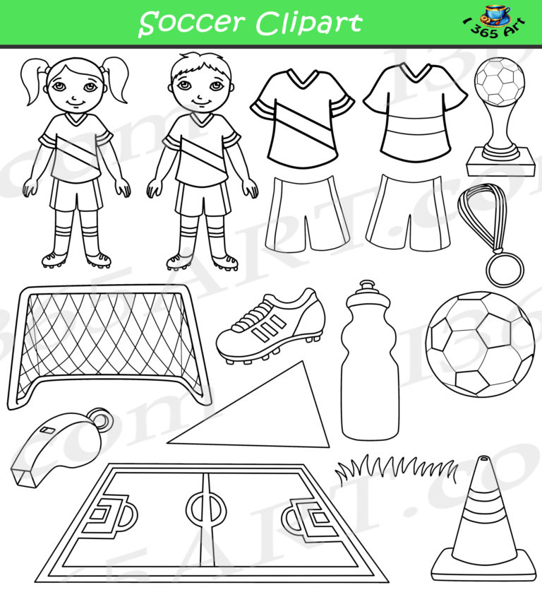 Soccer Clipart Bundle Set - School Clipart by Clipart 4 School