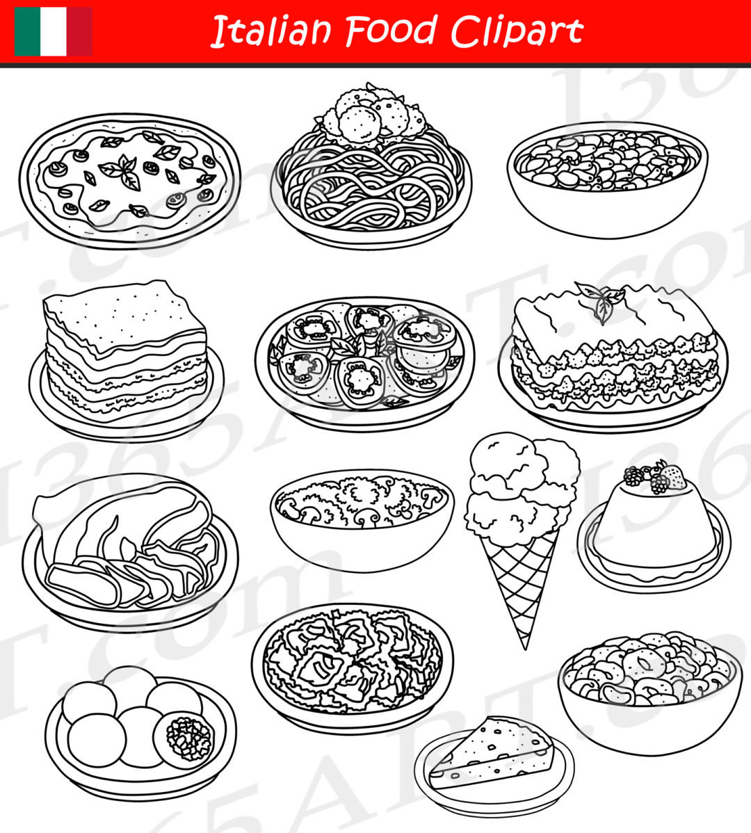 Italian Food Clipart International Food Graphics Download