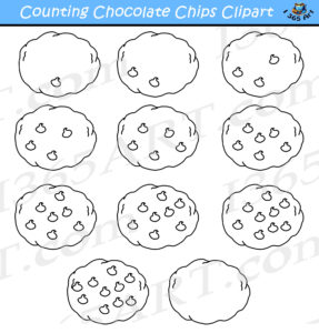 Counting Chocolate Chip Cookies Clipart Commercial-Use