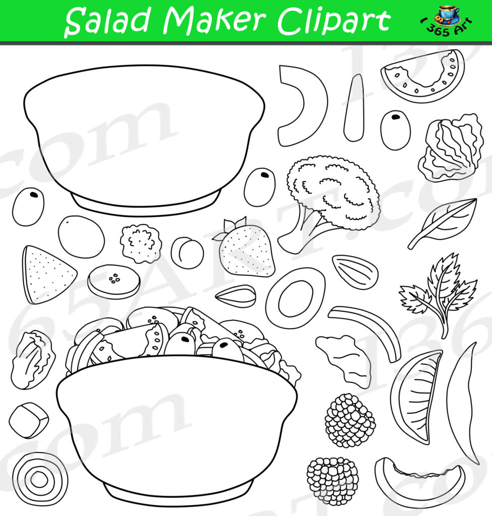 Build A Salad Clipart Graphics Commercial Download