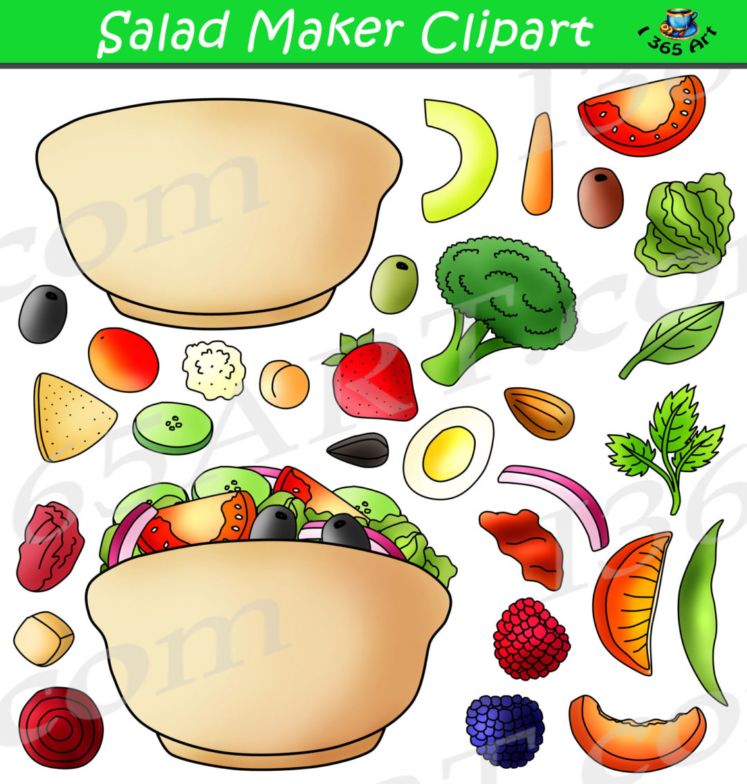Build A Salad Clipart Graphics Commercial Download