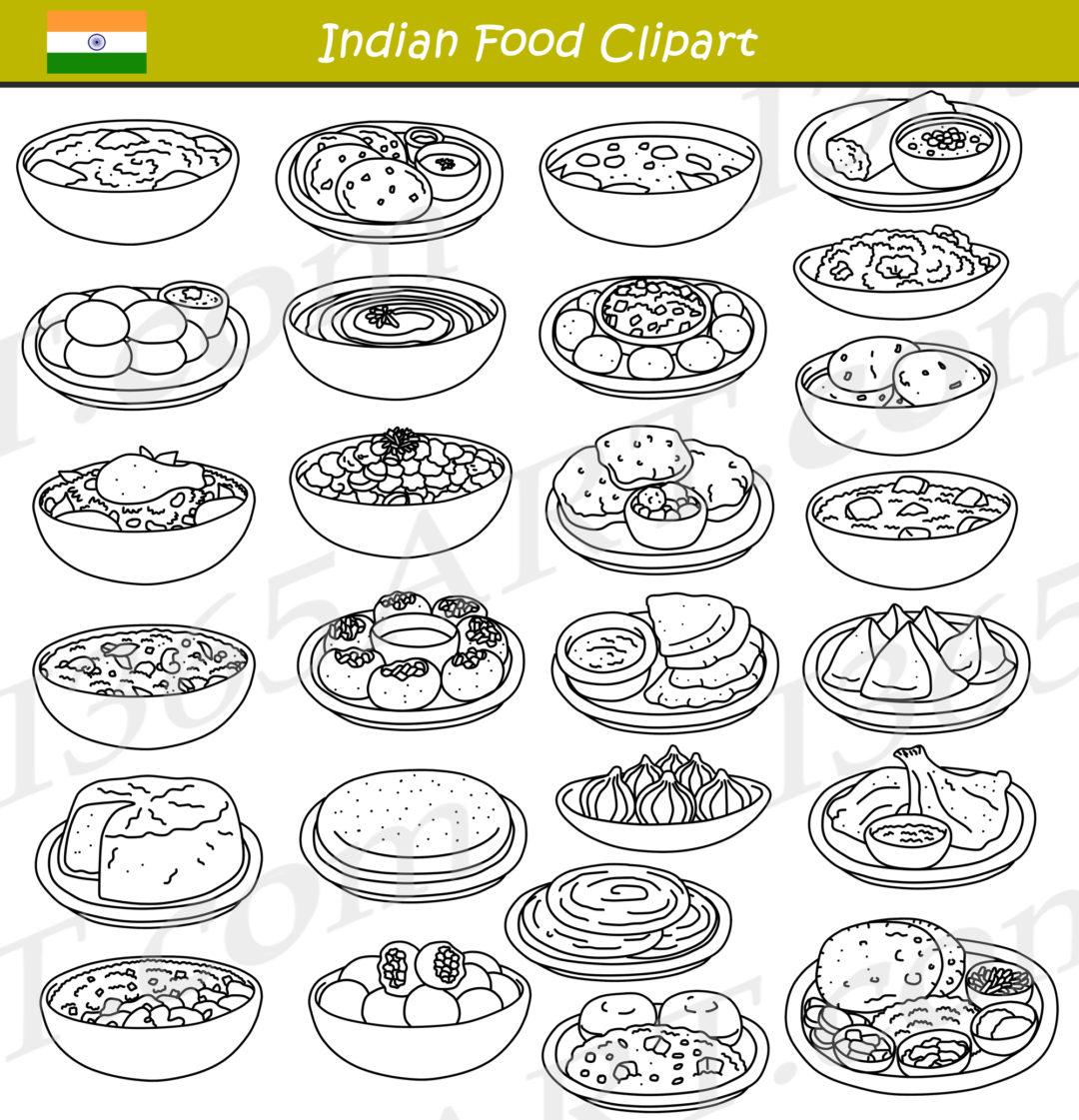 Indian Food Clipart Bundle Graphics - Clipart 4 School