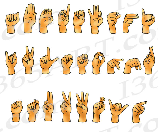 ASL Alphabet Clipart Bundle Pack - Clipart 4 School