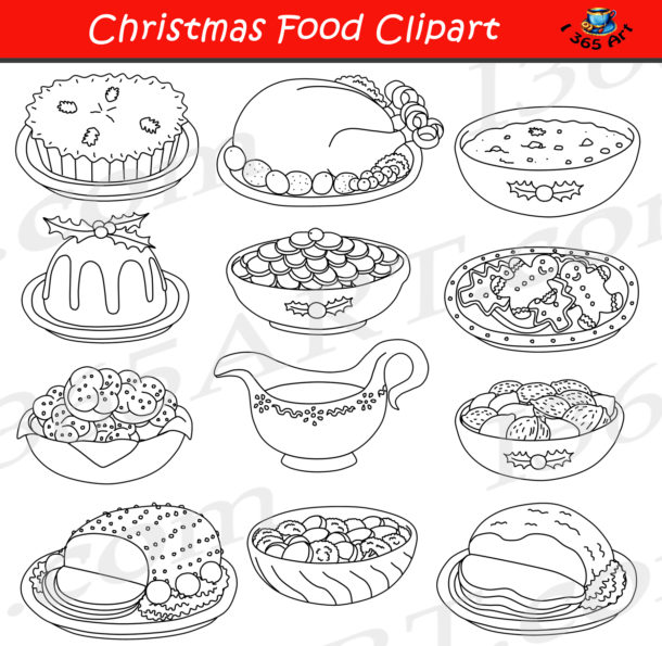 Christmas Food Clipart Graphic Set - Clipart 4 School