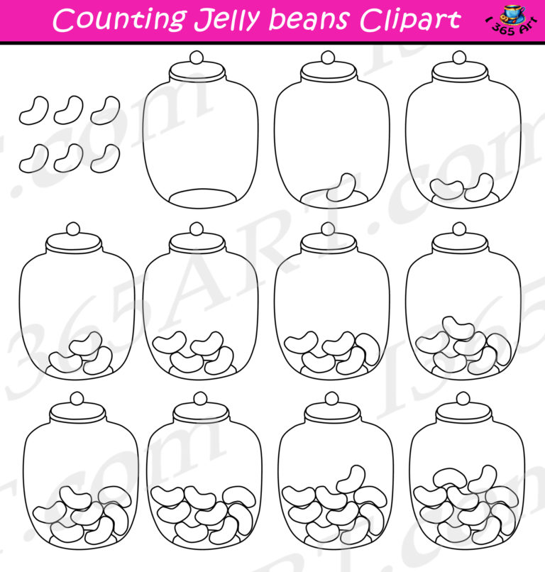 Counting Jelly Beans Clipart, Candy Jar Graphics - Clipart 4 School