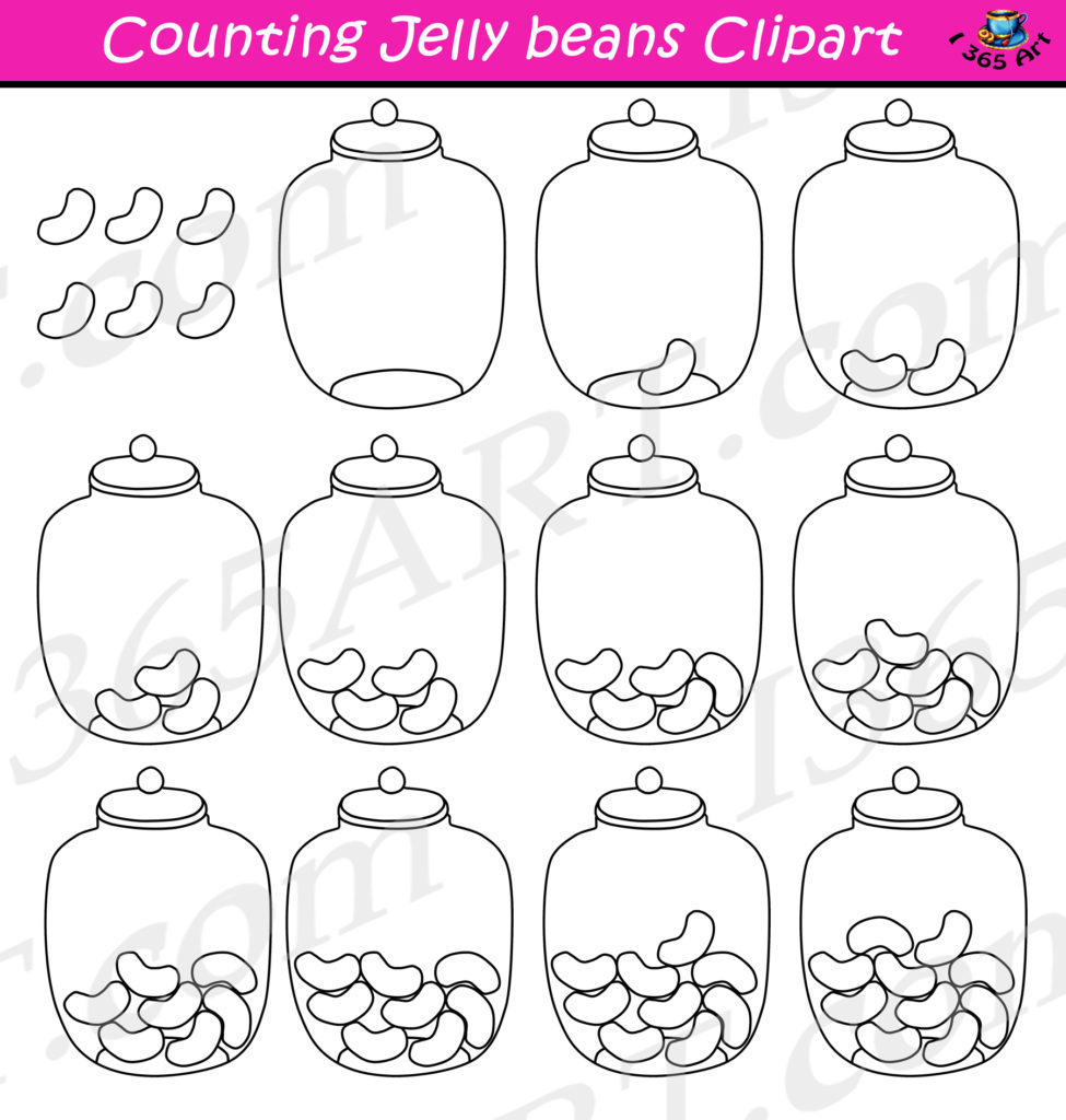Counting Jelly Beans Clipart, Candy Jar Graphics - Clipart 4 School