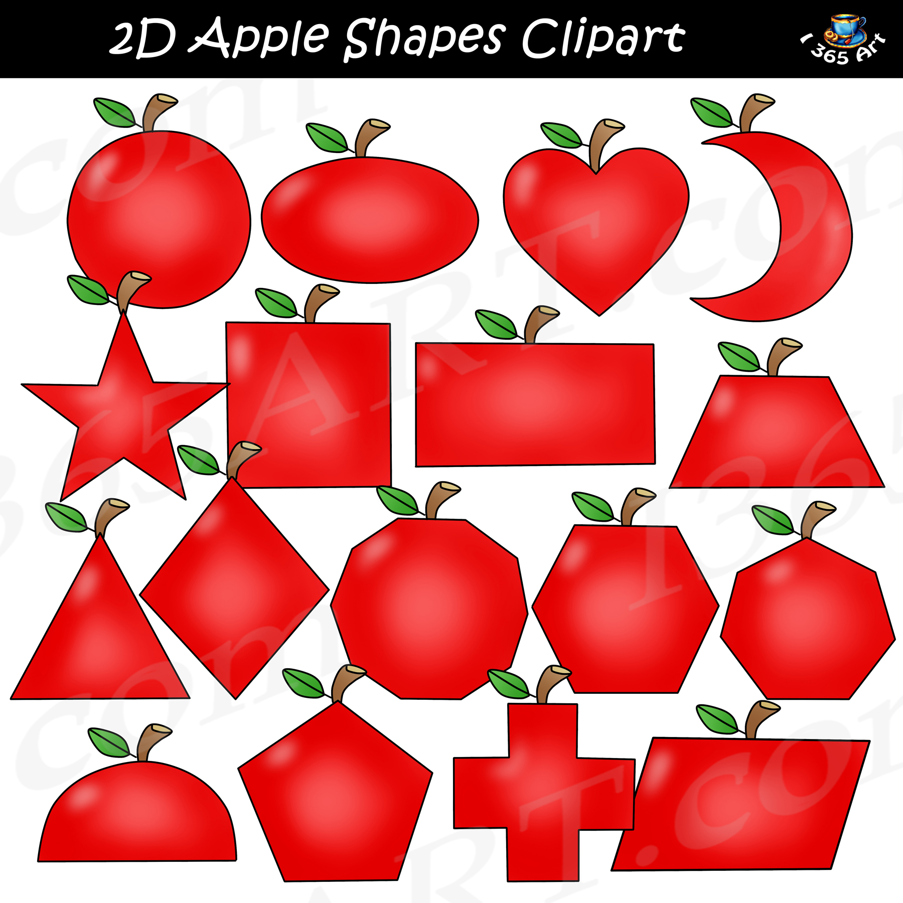 2D Apple Shapes Clipart Graphics Download Clipart 4 School