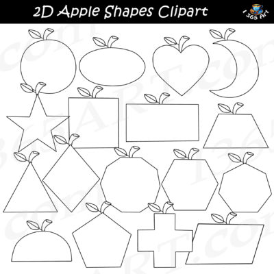 2D Apple Shapes Clipart Graphics Download - Clipart 4 School