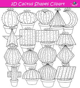 2D Cactus Shapes Clipart Graphics Download - Clipart 4 School