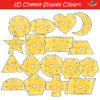 2D Cheese Shapes Clipart Graphics Set - Clipart 4 School