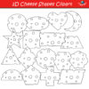 2D Cheese Shapes Clipart Graphics Set - Clipart 4 School