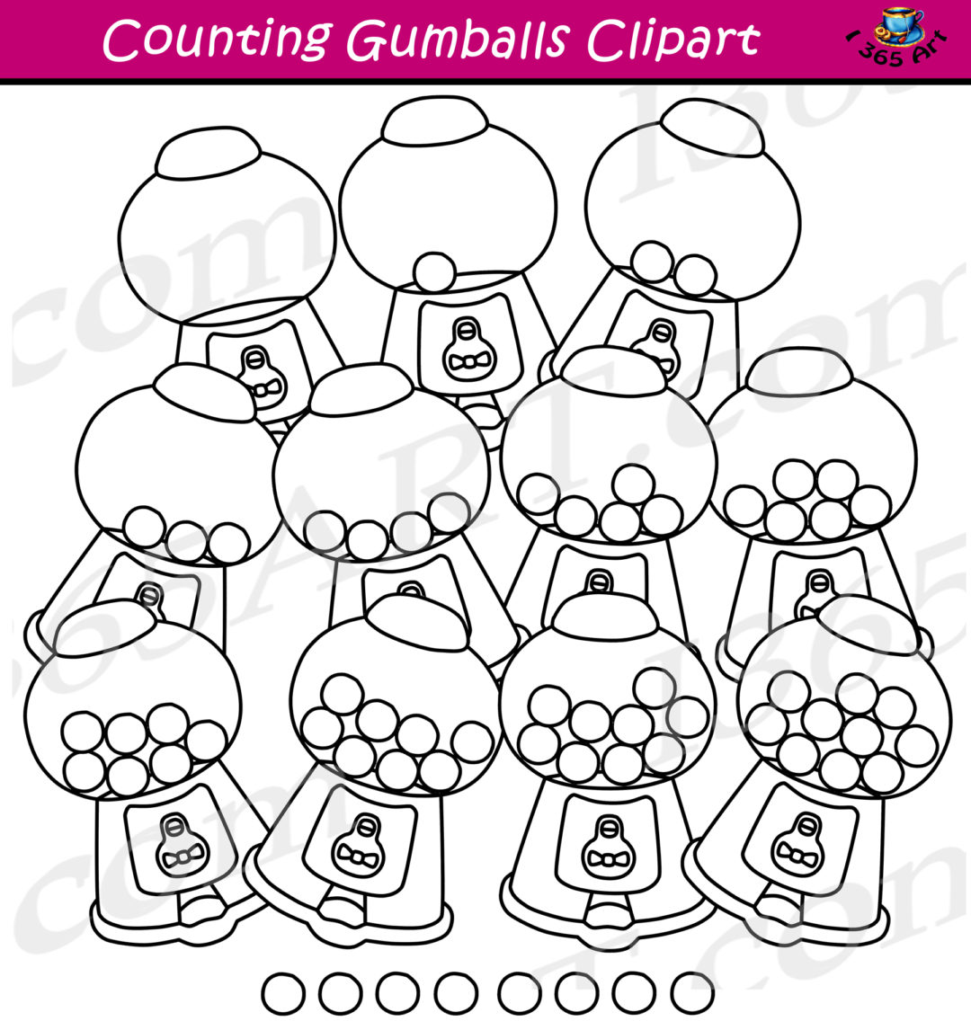Counting Gumballs Clipart - Gumball Machine Clip Art - Clipart 4 School