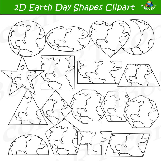 2D Earth Shapes Clipart Graphics Download - Clipart 4 School