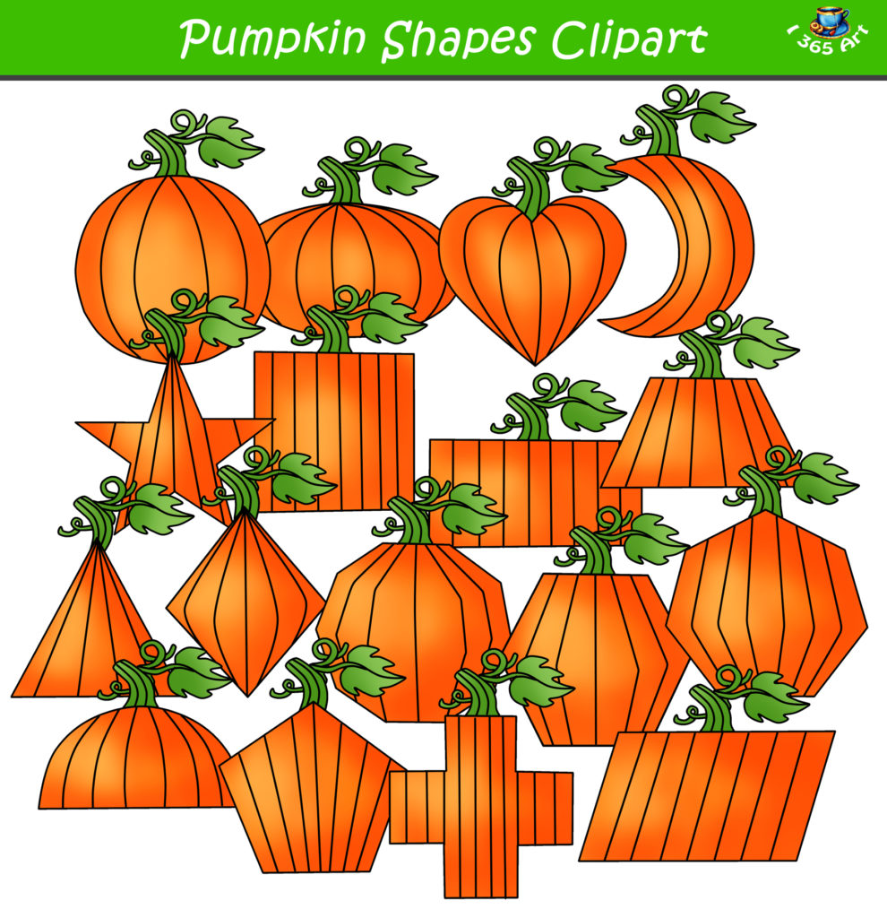 2D Pumpkin Shapes Clipart Download - Clipart 4 School