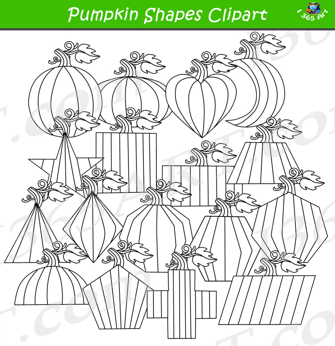 2D Pumpkin Shapes Clipart Download - Clipart 4 School