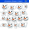 2D Snowman Shapes Clipart Graphics Set - Clipart 4 School