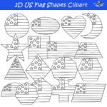 2D American Flag Shapes Clipart Graphics Download - Clipart 4 School