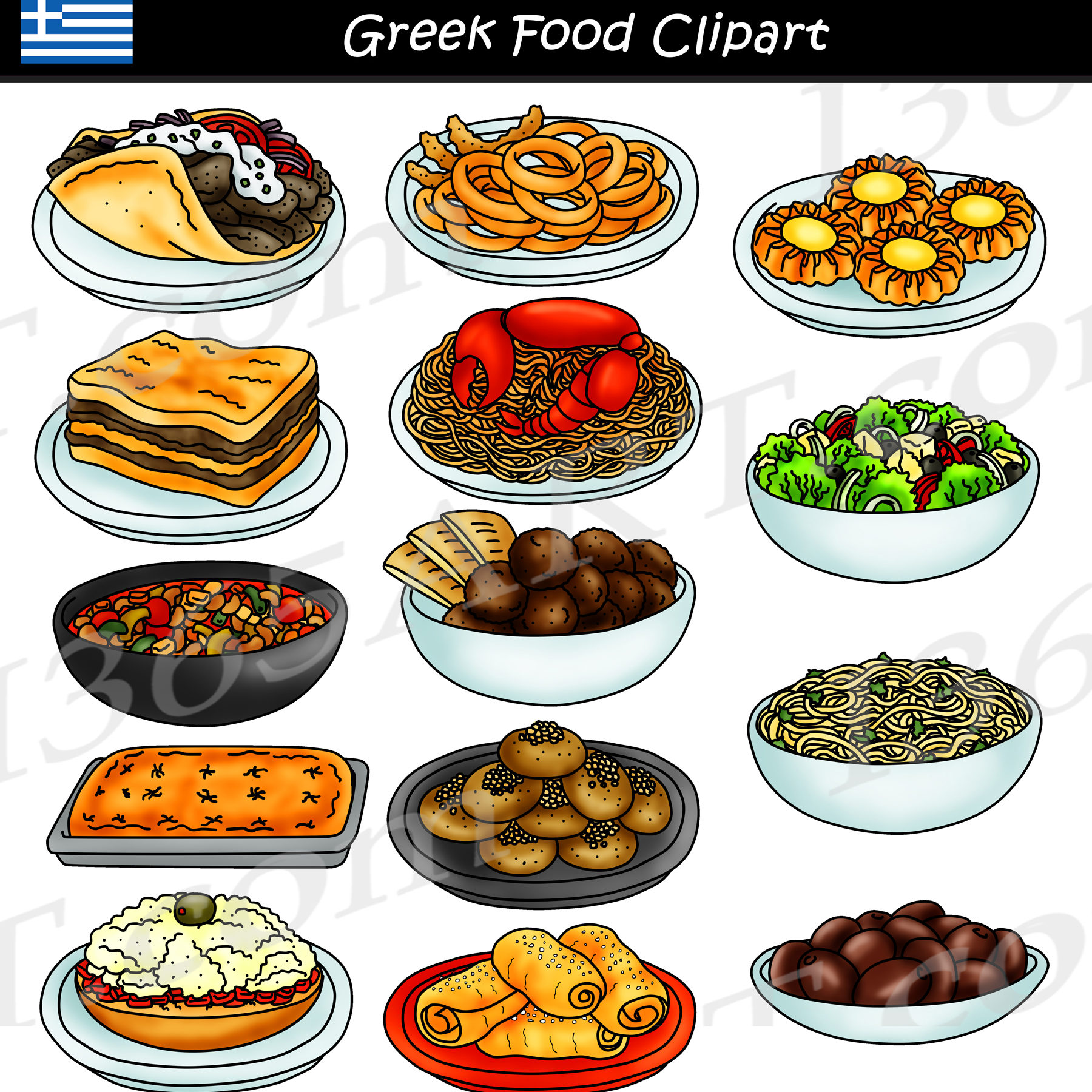 Greek food Archives - Clipart 4 School