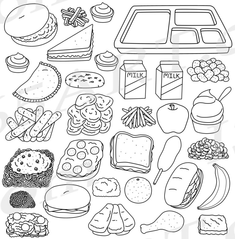 Cafeteria Food Clipart Graphics Set - Build A Lunch Tray - Clipart 4 School