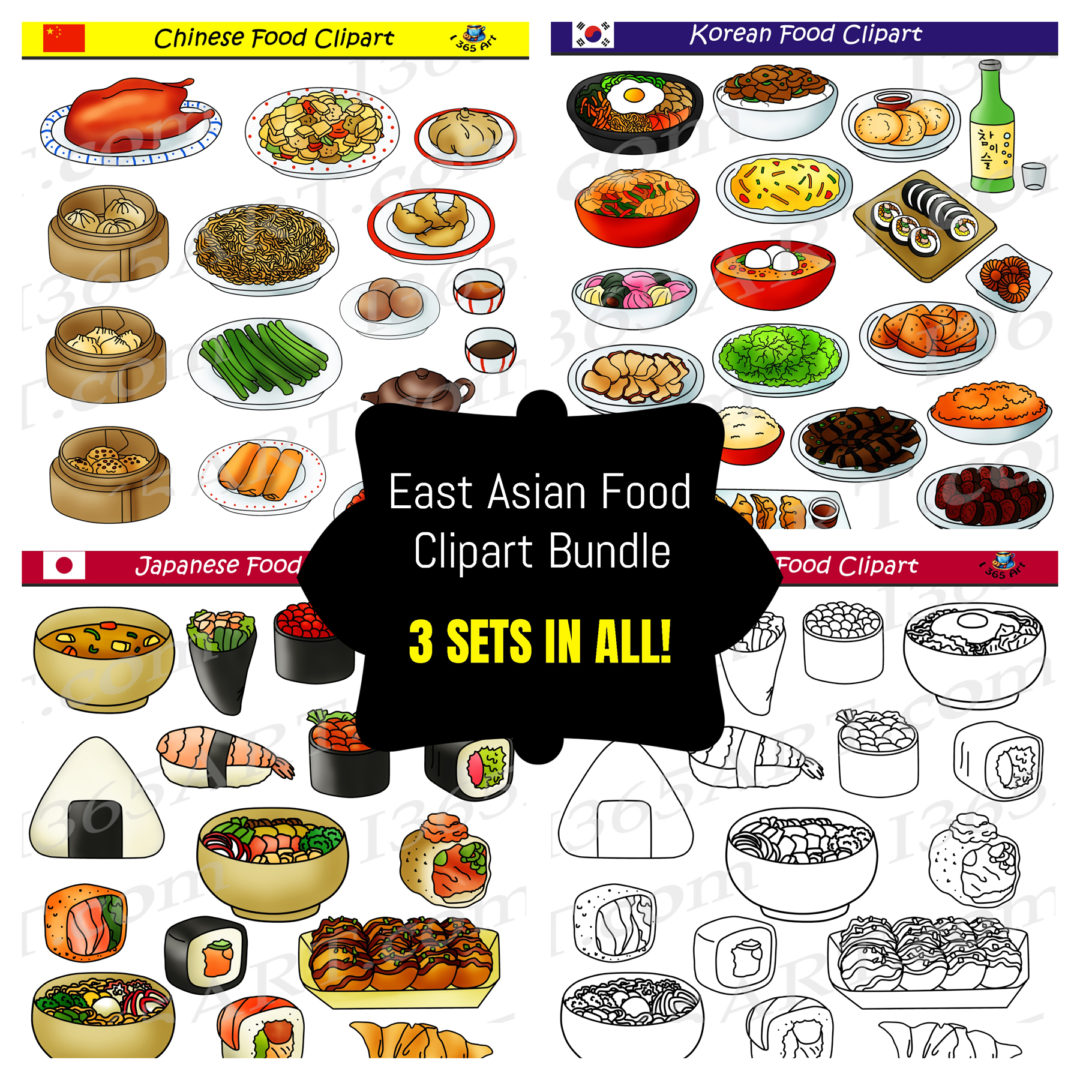 East Asian Food Clipart Bundle – Get 3 Sets in all! - Clipart 4 School