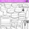 How To Bake A Cake Clipart Set Download - Clipart 4 School