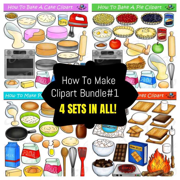 How To Make Foods Clipart Bundle – Get 4 Sets in all! - Clipart 4 School