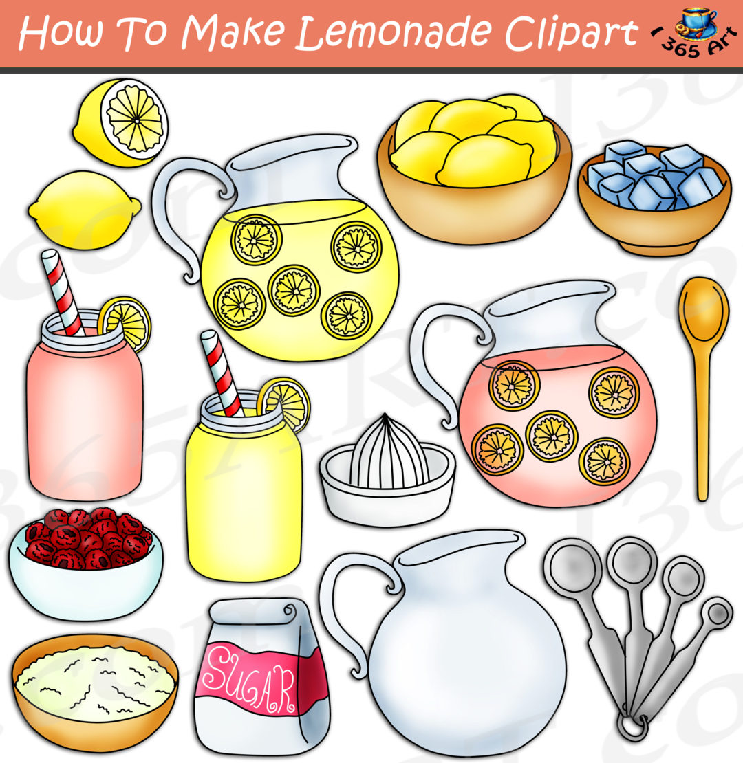 How To Make Lemonade Clipart Set Download - Clipart 4 School
