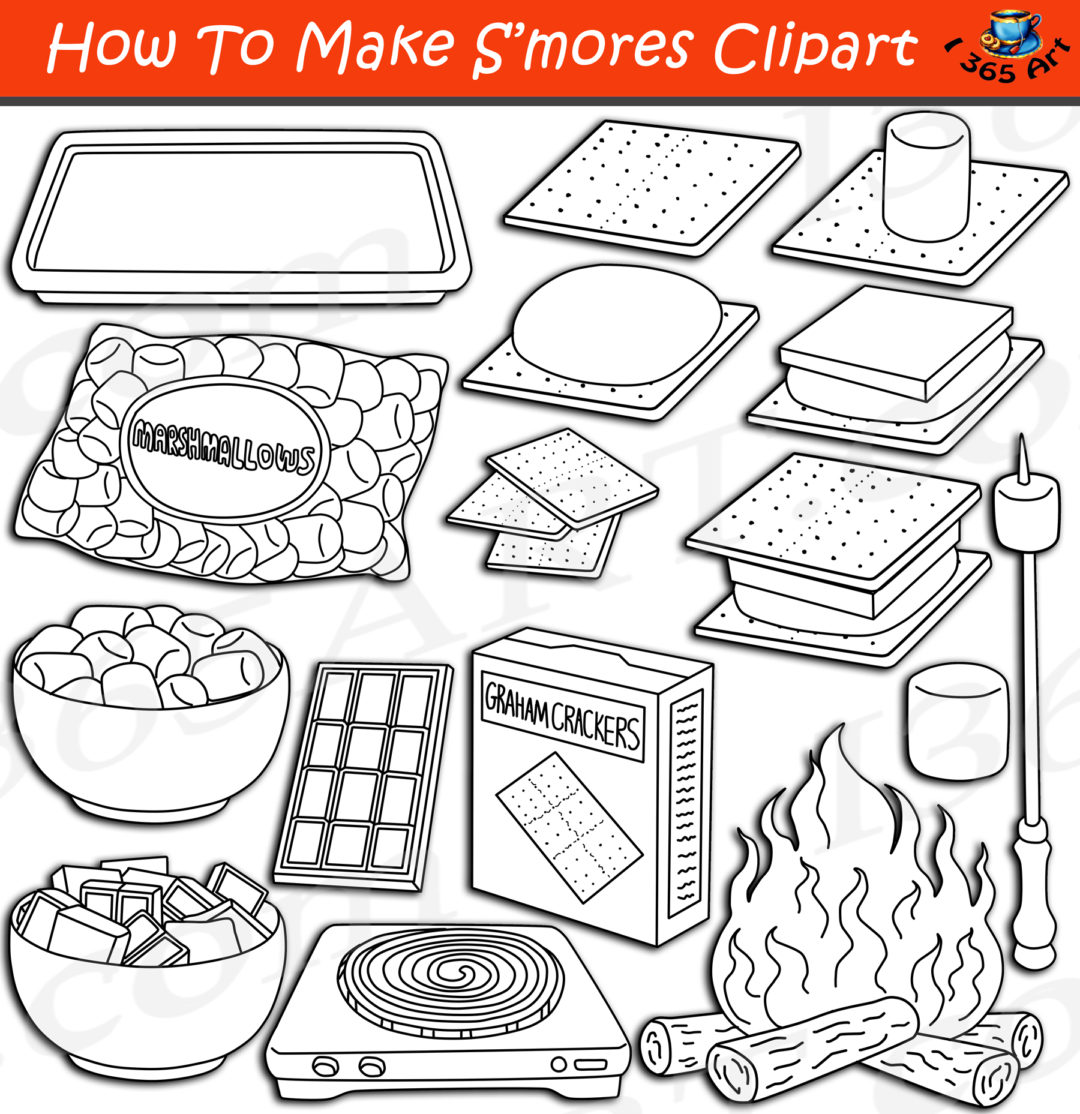 How To Make S'mores Clipart Set Download - Clipart 4 School
