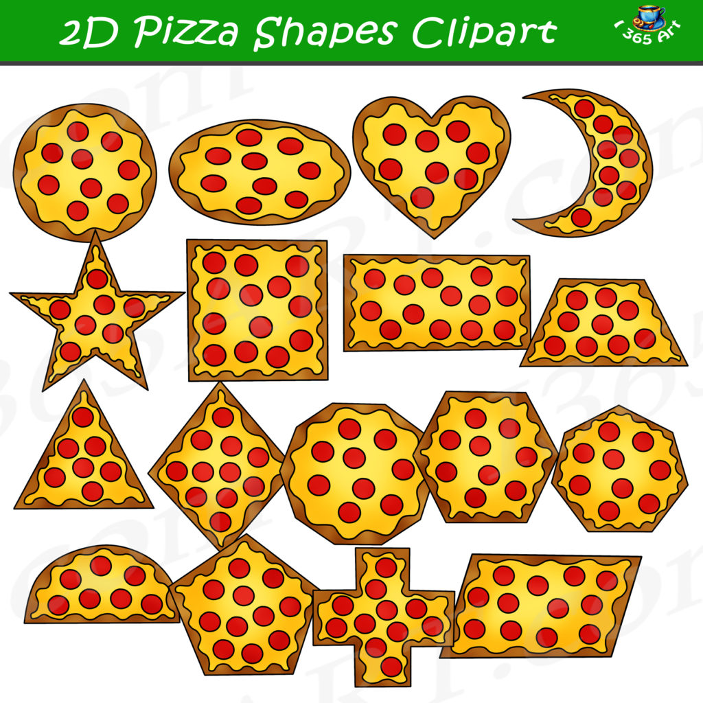 2D Pizza Shapes Clipart Graphics Download - Clipart 4 School
