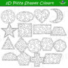 2D Pizza Shapes Clipart Graphics Download - Clipart 4 School