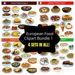 European Food Clipart Bundle #1 – Get 4 Sets in all! - Clipart 4 School