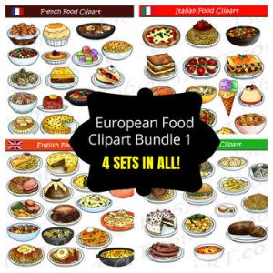 European Food Clipart Bundle #1 – Get 4 Sets in all! - Clipart 4 School