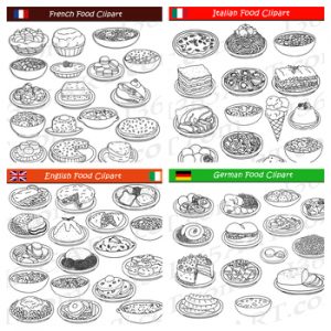 European Food Clipart Bundle #1 – Get 4 Sets in all! - Clipart 4 School