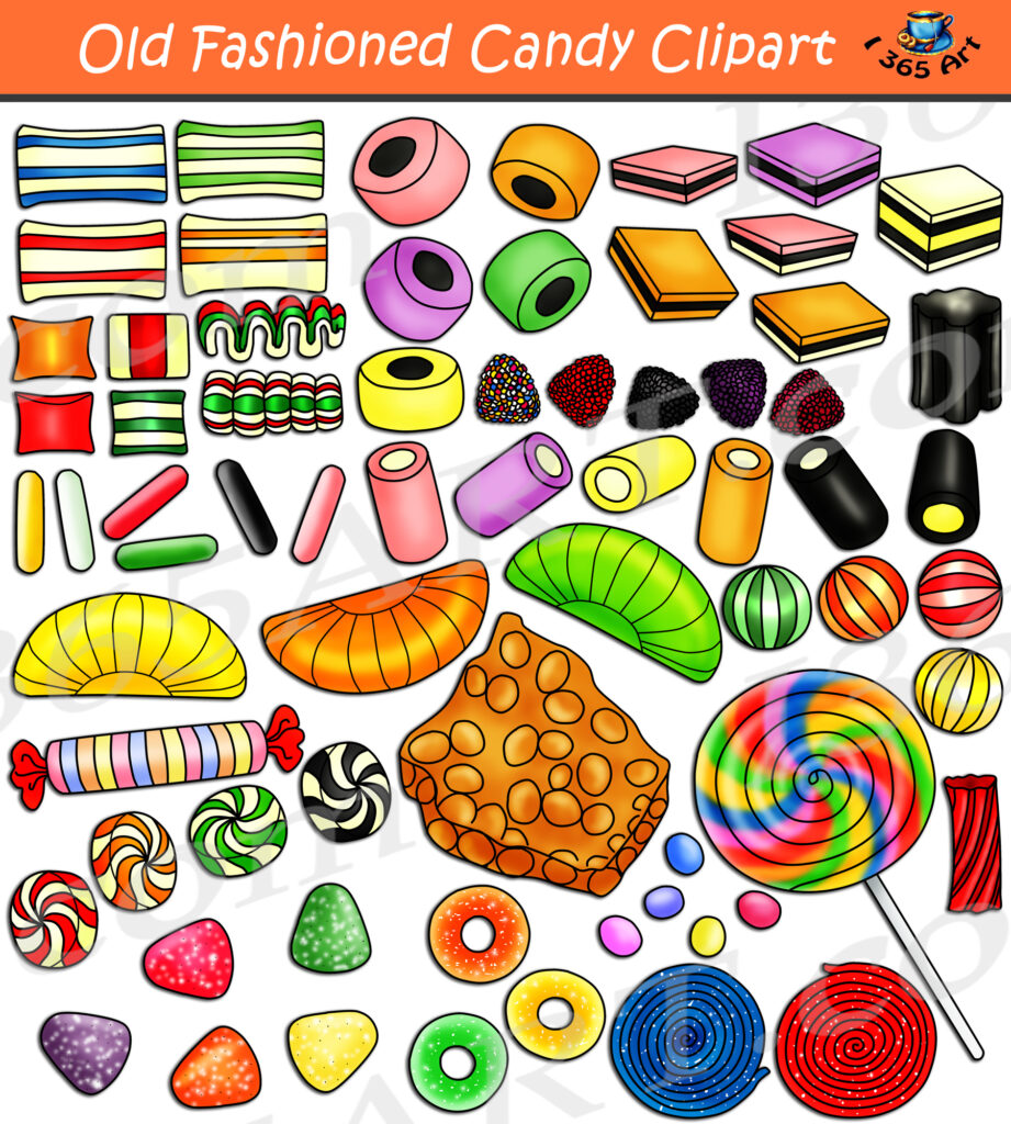 Old Fashioned Candy Clipart Set Download - Clipart 4 School