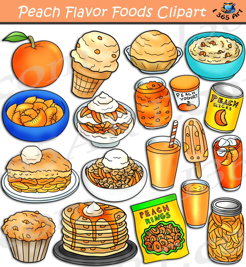 Peach Flavor Foods Clipart Set Download - Clipart 4 School