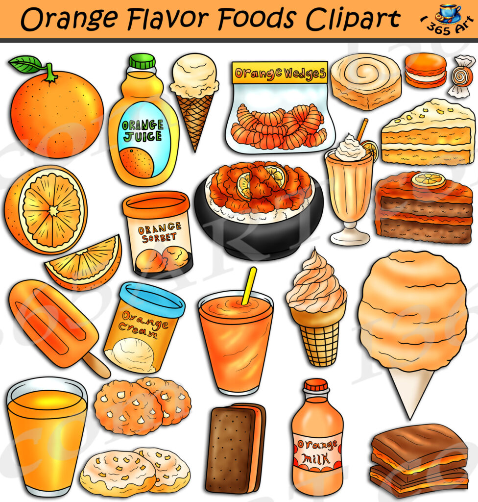 Orange Flavor Foods Clipart Set Download - Clipart 4 School
