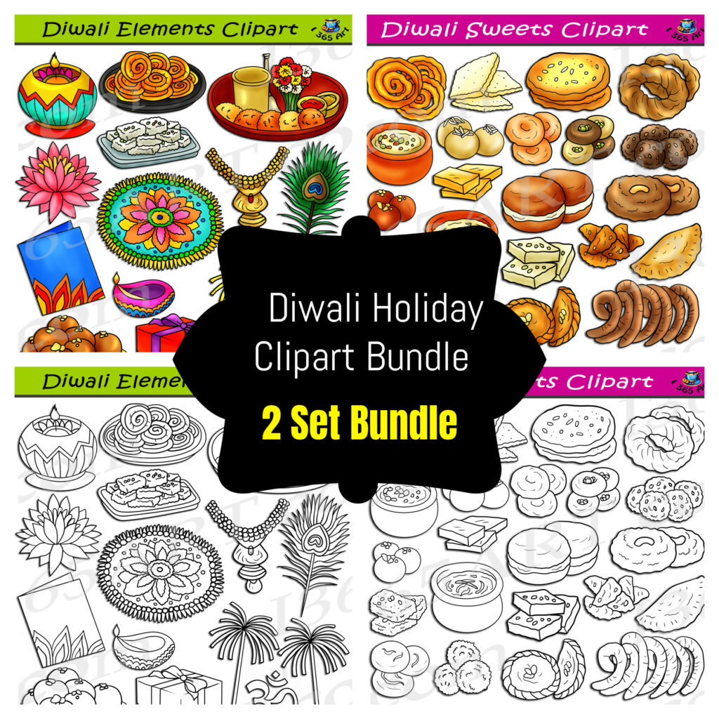 Diwali Clipart Seasonal Bundle Set Download - Clipart 4 School